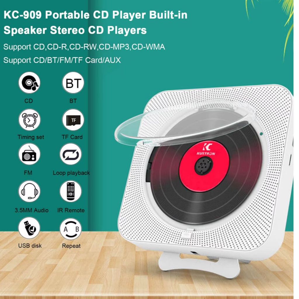 TOCA CD PLAYER BLUETOOTH USB DIGITAL FM BRANCO | Shopee Brasil
