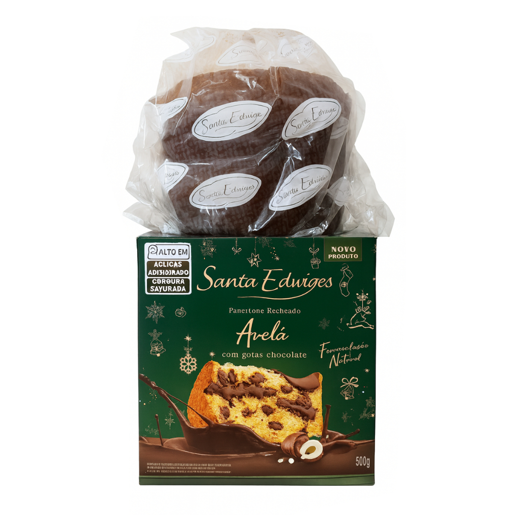 Panetone Santa Edwiges 500g – Recheado com Avelã Brinde Cremoso Trufado ...