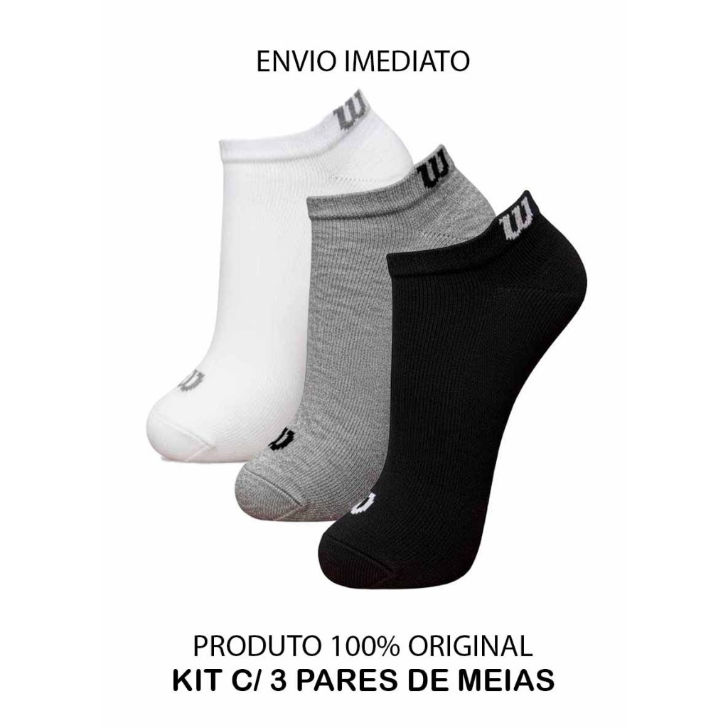 Kit c/ 3 pares de meia Wilson soquete originais | Shopee Brasil