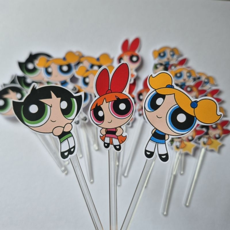 Topper de docinho e cupcake Meninas Super Poderosas | Shopee Brasil