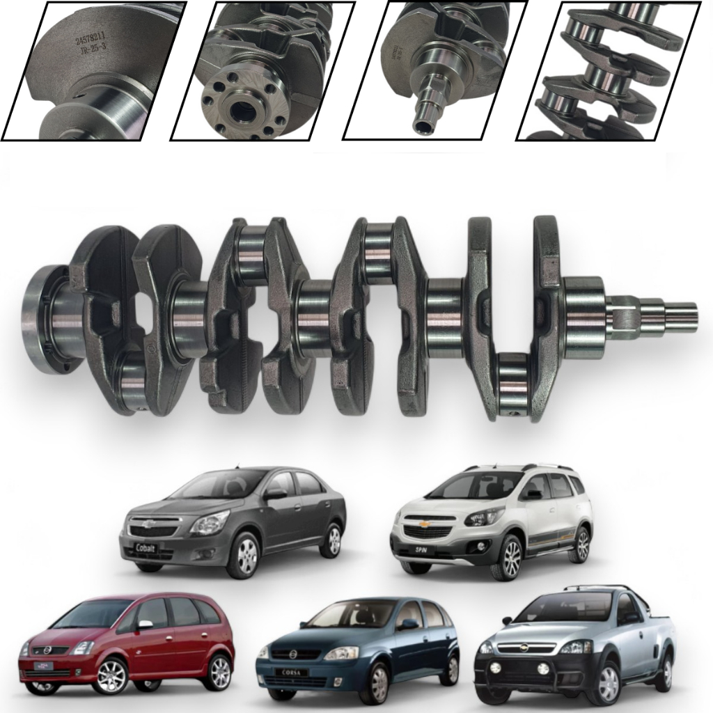 Eixo Virabrequim Montana Cobalt Corsa Meriva Spin 1.8 8V e 16V ...