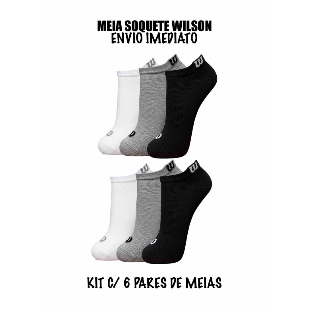 Kit 6 Meias Soquete Wilson Original | Shopee Brasil