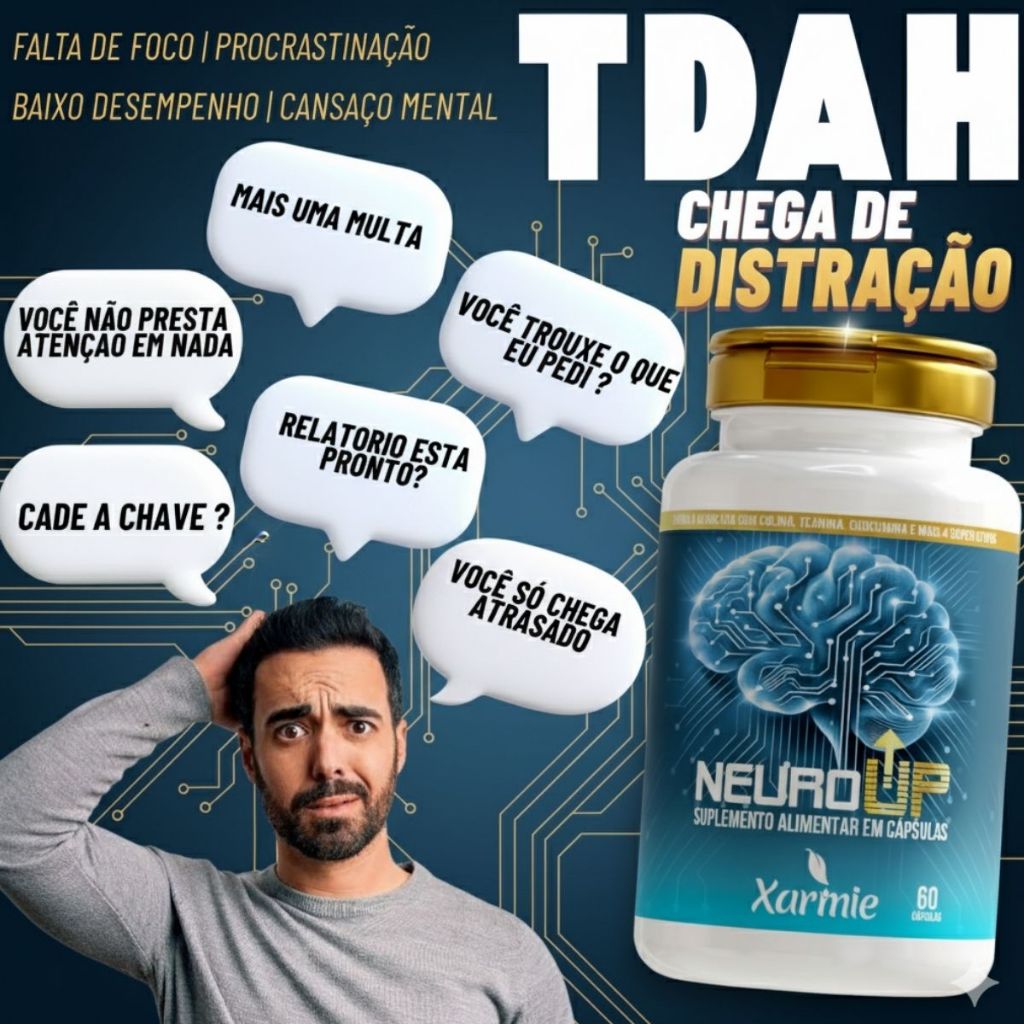 NEURO UP Xarmie Auxilia no TDAH Estudos e Trabalho Melhora Concentração ...