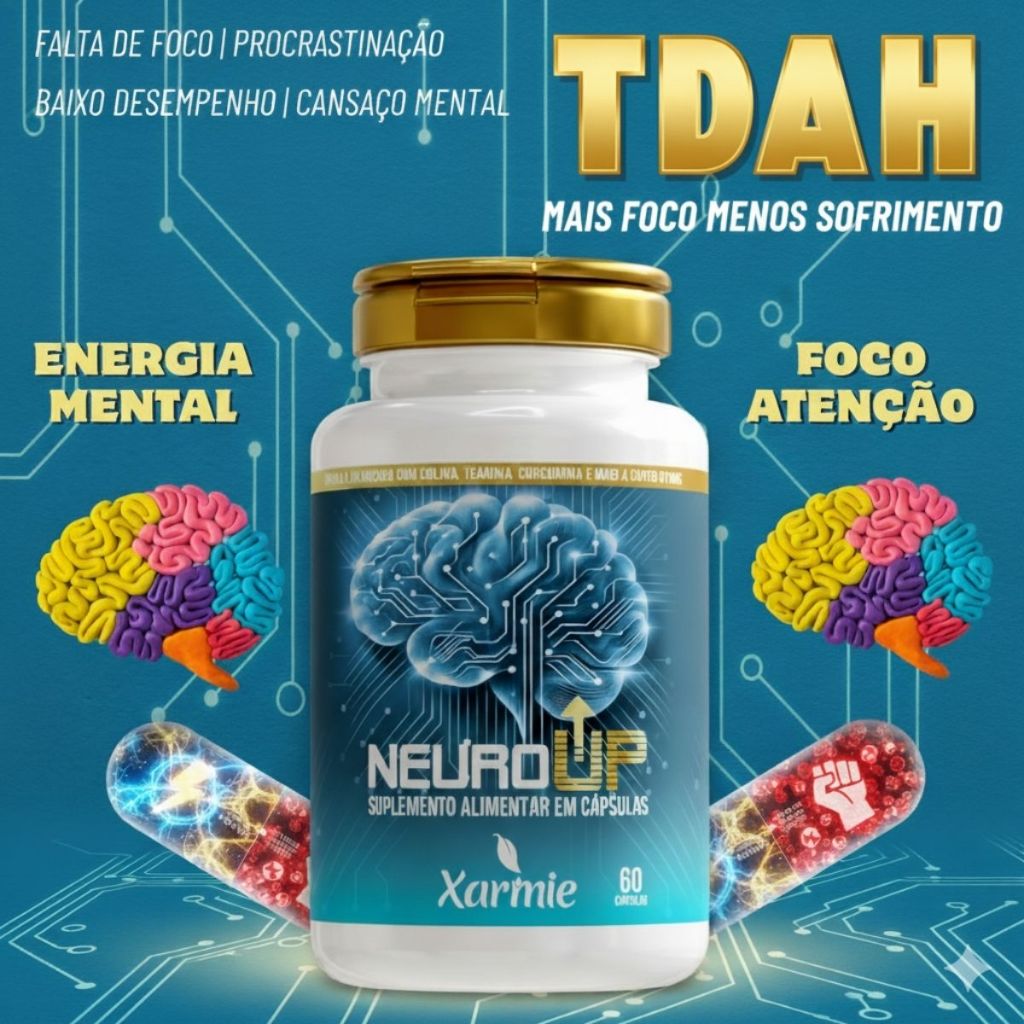 NEURO UP Foco Total TDAH Concentração e Energia | Shopee Brasil