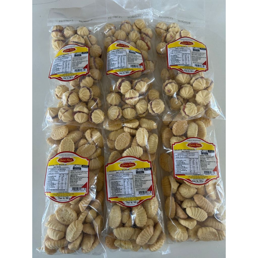 Kit com 6 pacotes de bolachas amanteigadas de Bolachas Ouro Fino ...
