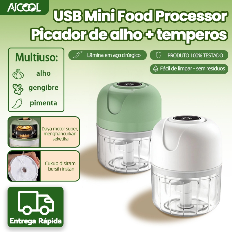 AICOOL mini triturador de alho USB pode moer alho com um clique ...
