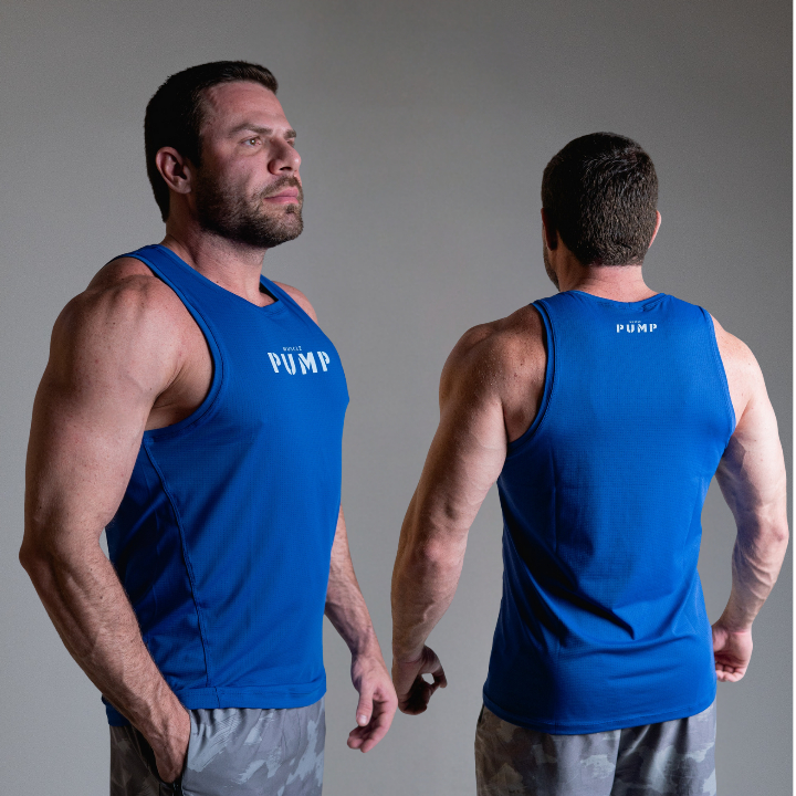 Regata Esportiva Muscle Pump Tecido Dry Furadinho Azul Midnight ...