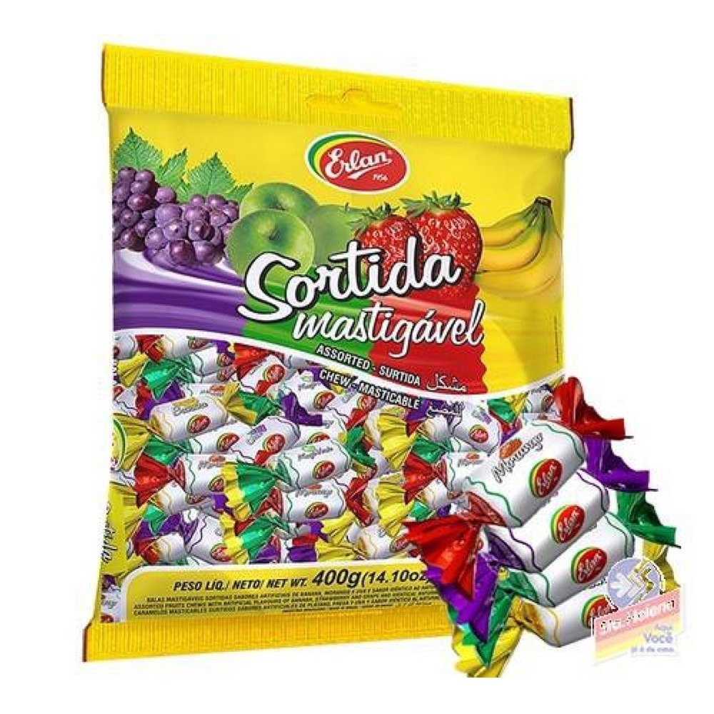 Bala Mastigavel Erlan Sortida 500Gr | Shopee Brasil