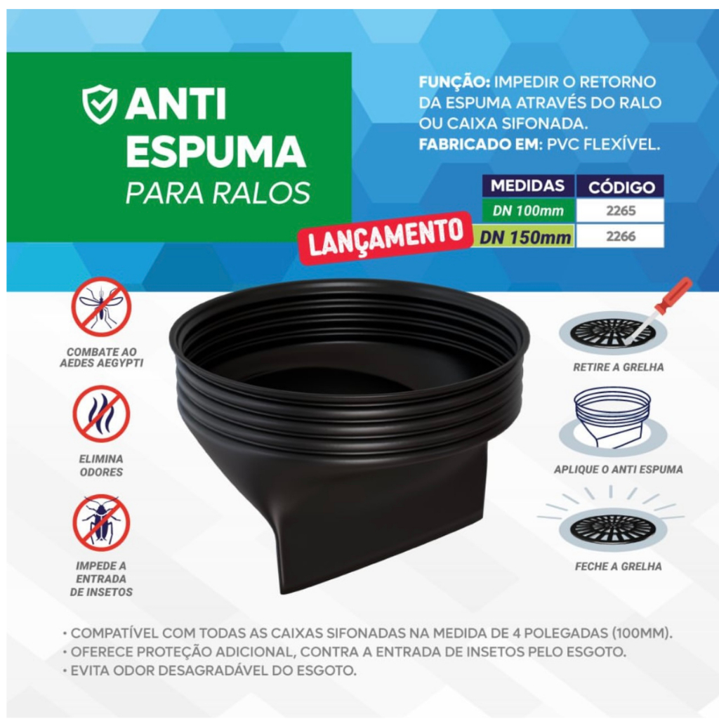 Anti Espuma Para Ralo DN 150mm Contra Mau Cheiro Estrela | Shopee Brasil