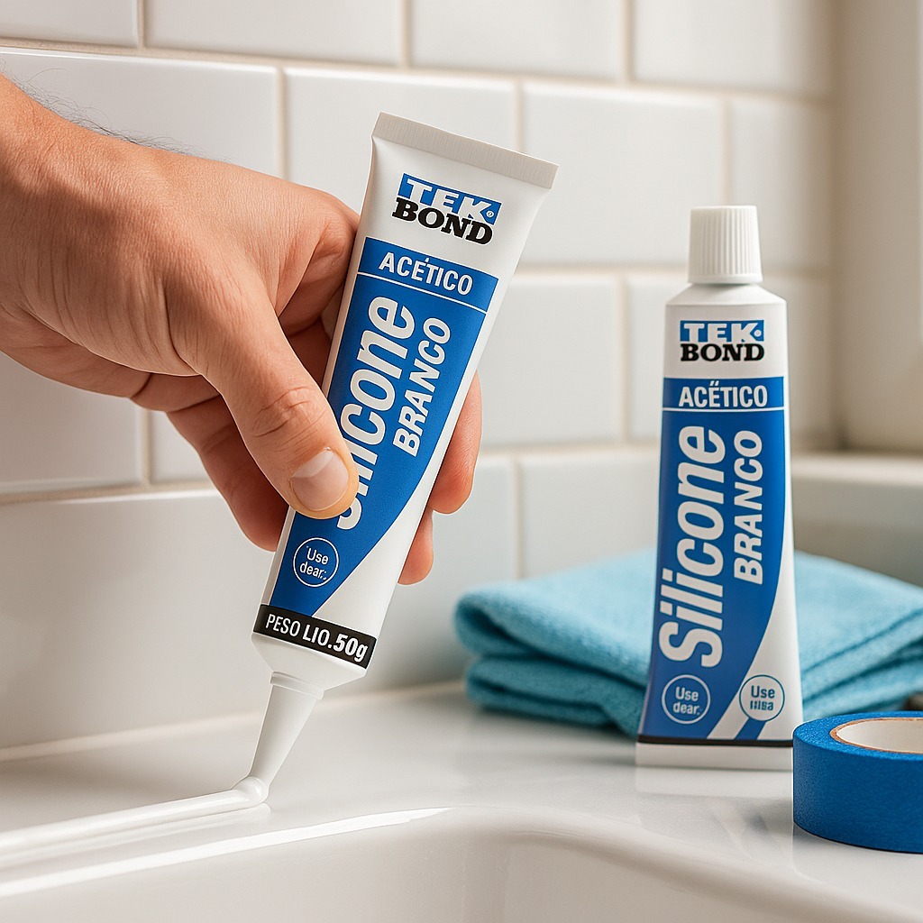 Silicone Acético Branco 50gr TEKBOND | Shopee Brasil