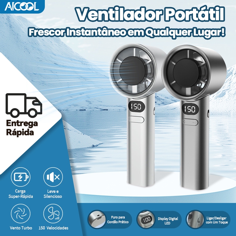 AICOOL Mini ventilador portátil com 150 ajustes de velocidade ...