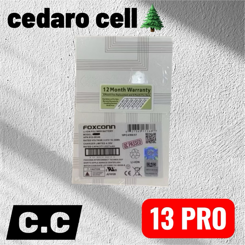 BAT COMPATIVEL IPH-ONE FOXCONN 13 PRO (ORG) NOVA COM GARANTIA 90 DIA | Shopee Brasil