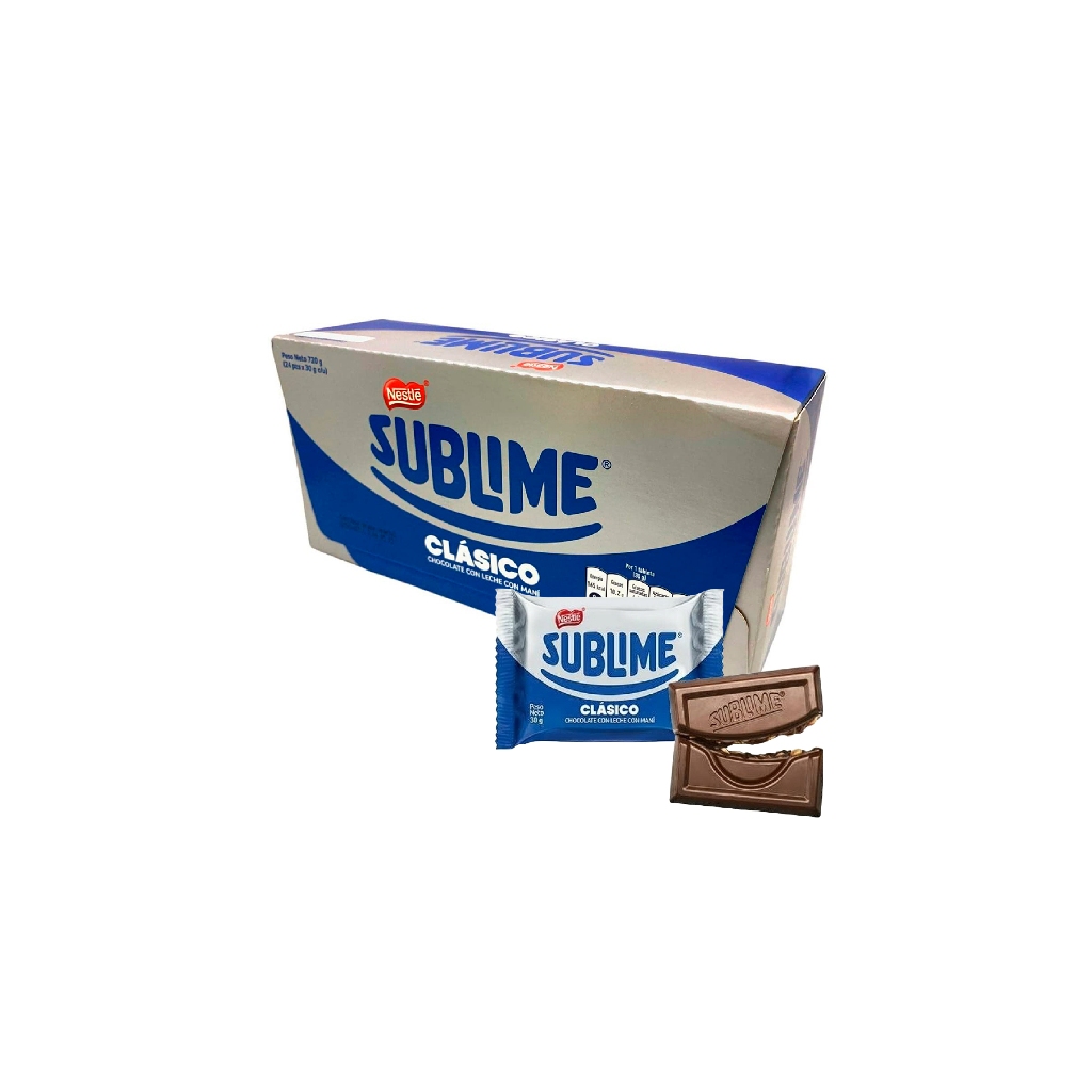 Chocolate Peruano Sublime Caixa 24 unidades. Produto Peruano elaborado ...