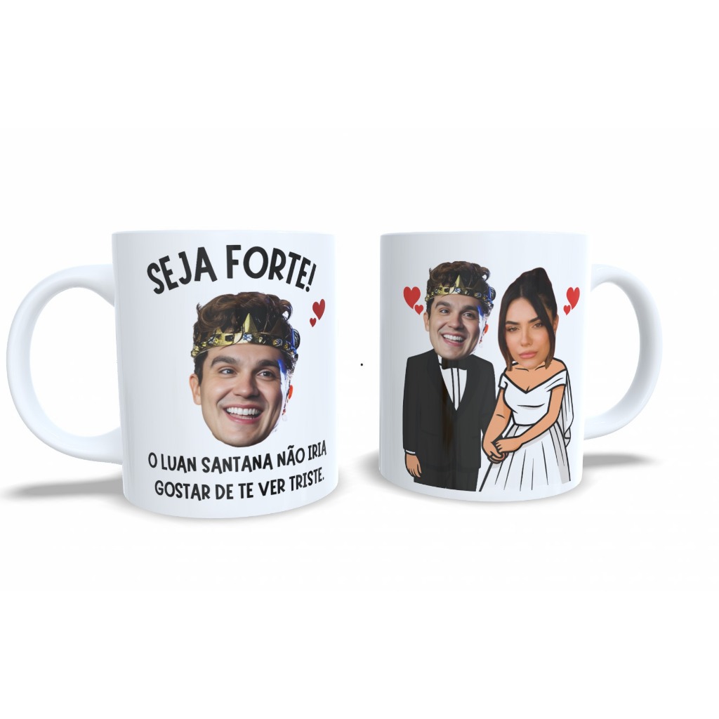 CANECA LUAN SANTANA MEME SEJA FORTE COM SUA FOTO + NOME NA ALÇA ...
