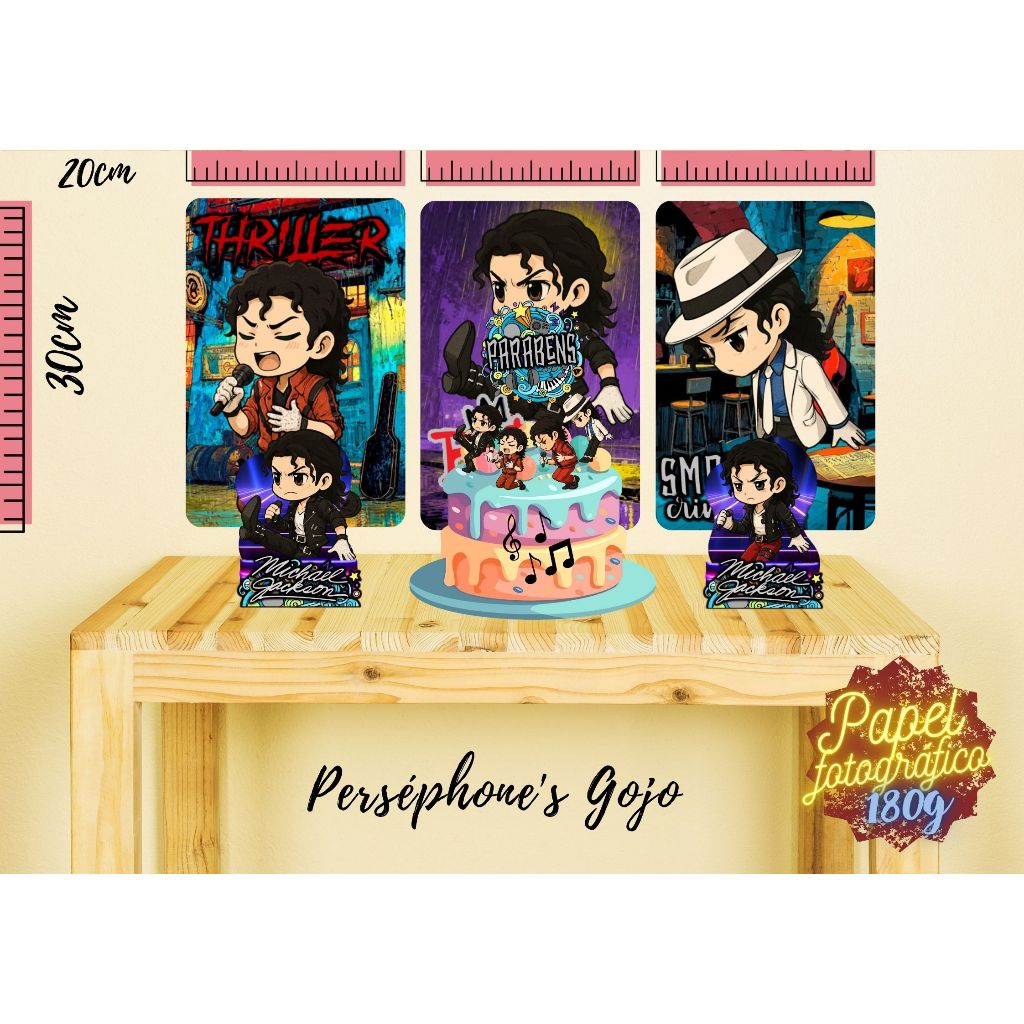 Kit é só um Bolinho Tema Rei do Pop - Michael Jackson | Shopee Brasil