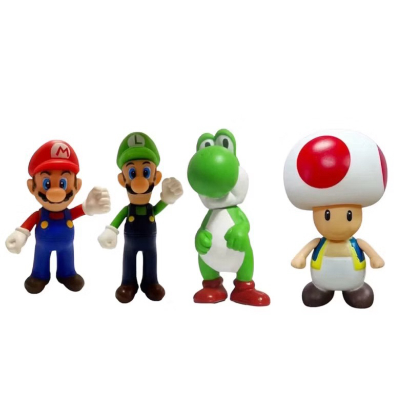 kit 4 Super 1 Mario+1 Luigi+1 Yoshi + +1 cogumelo | Shopee Brasil