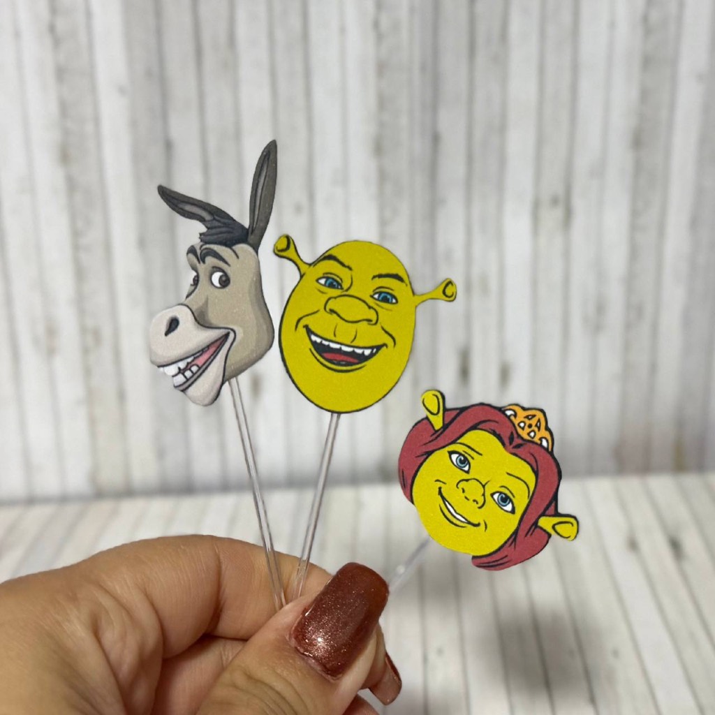 50 Topos para Docinho Shrek / Topper para docinhos / Enfeites para ...