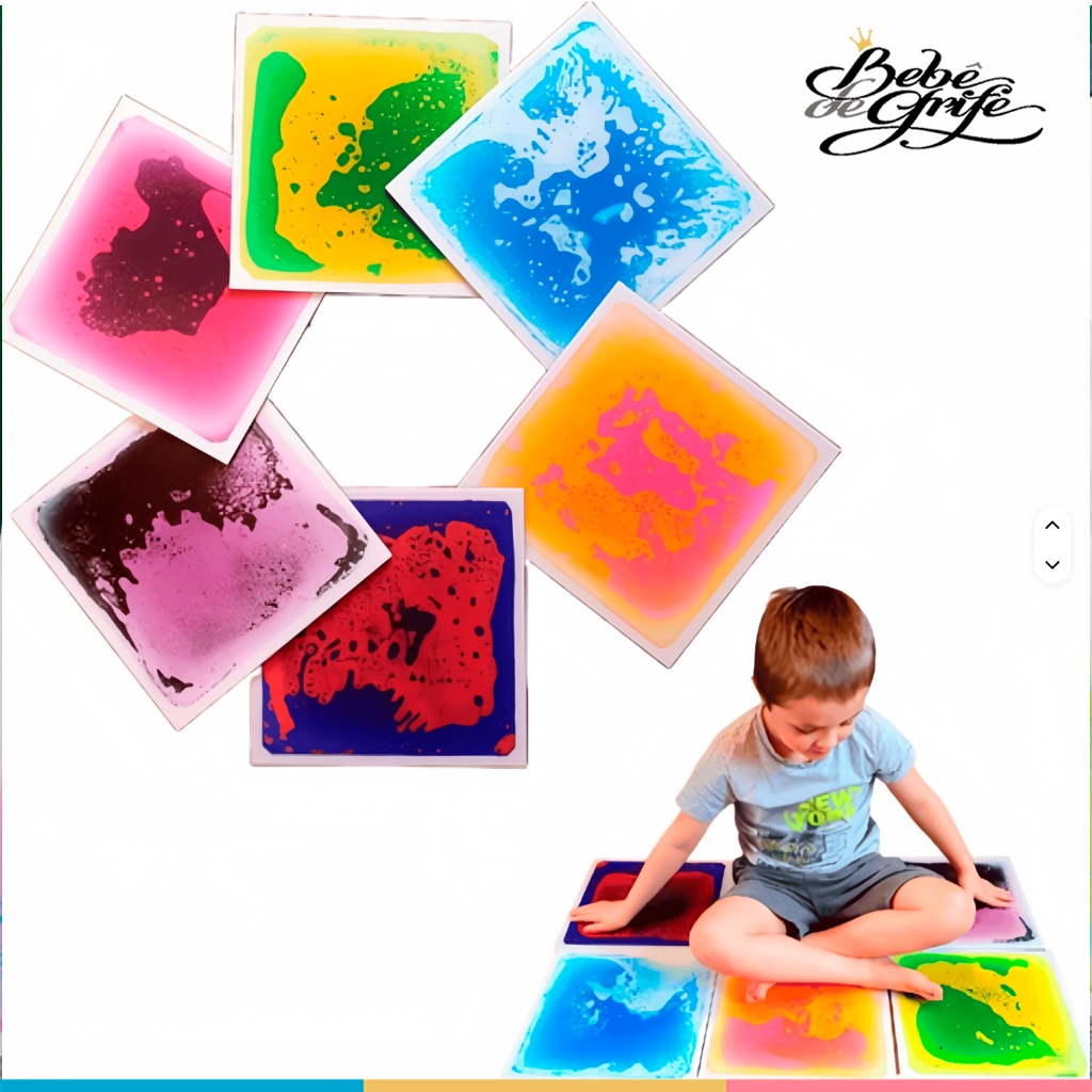 Tapete Piso Sensorial Modular Líquido 30×30 – Azulejo Colorido com Gel ...