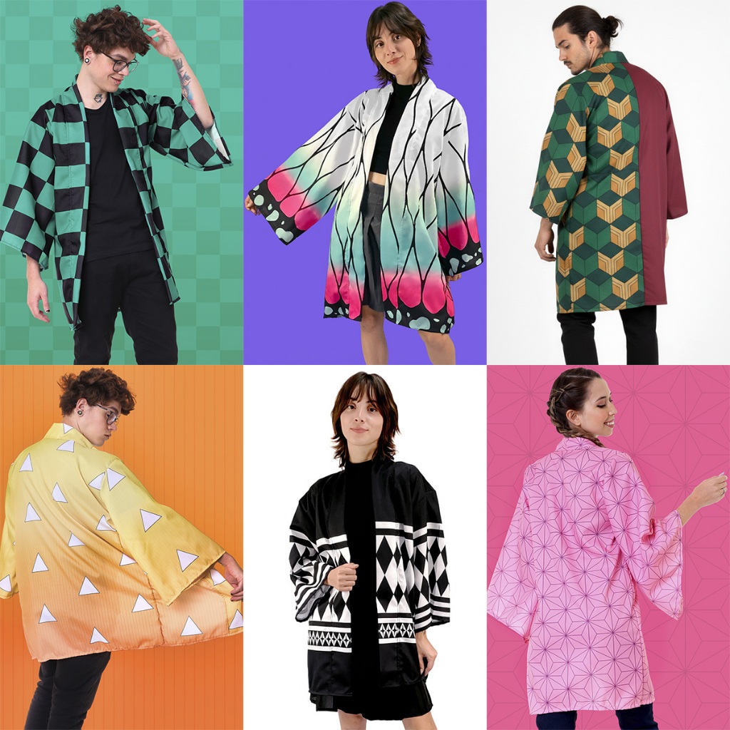 Kimono Manto Demon Slayer Tanjiro Anime Kimetsu no Yaiba Cosplay ...