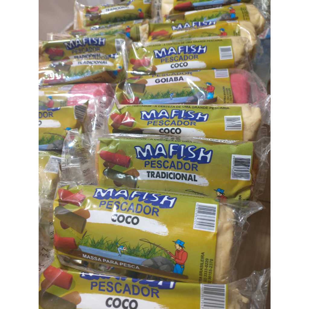 Kit 10 Massa Mafish Sabor Coco Fedidinha 200g | Shopee Brasil