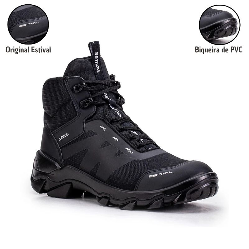 Bota de Segurança Ocupacional EPI Estival HB70001 All Black Bico Pvc C ...
