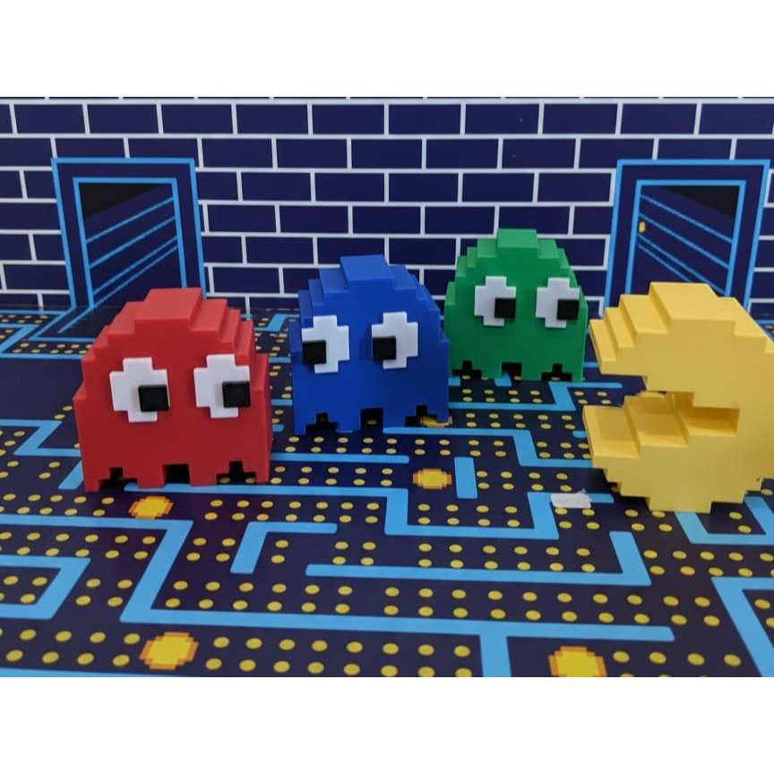 Conjunto Pac-Man e Fantasmas | Decoração Geek Retrô | Modelos 3D Pixel ...