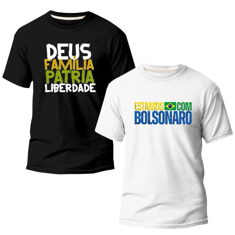 KIT 2 Camisetas Presidente Bolsonaro 2026 Camisa Capitão 100%Algodao ...
