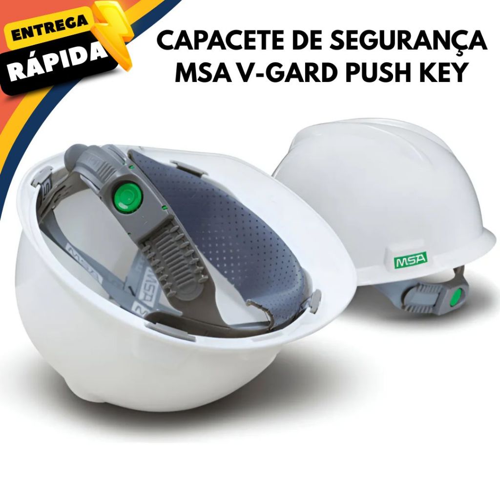 Capacete De Segurança Msa V-Gard Aba Frontal Construção Industria ...