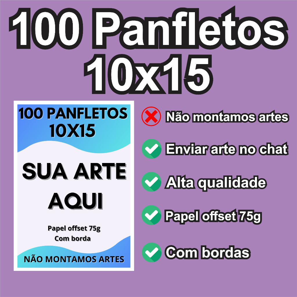 100 Panfletos 10x15 Flyer Personalizados Só Frente | Shopee Brasil