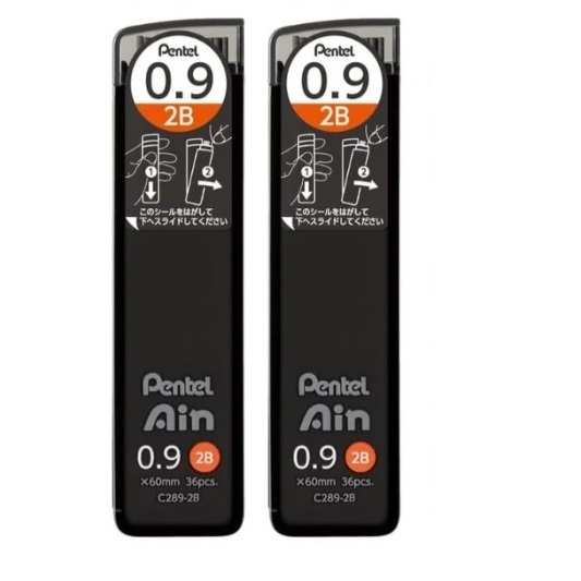 Grafite Pentel Ain 0,9mm 2b - 2 Unidades | Shopee Brasil