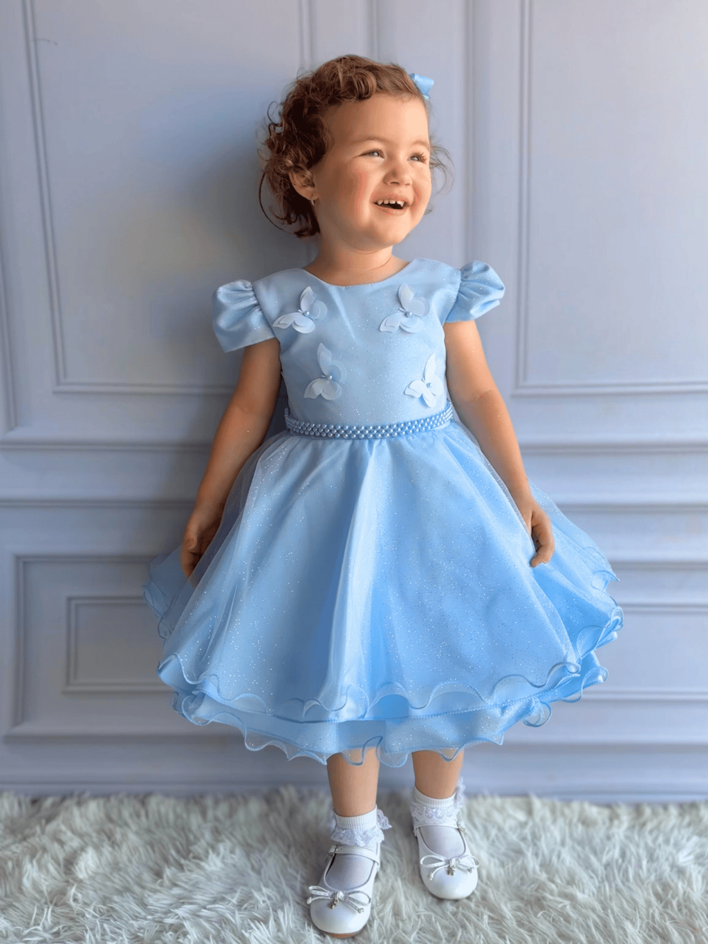 Vestido de Festa Infantil Luxo Princesa Com Borboletas Jardim Encantado ...