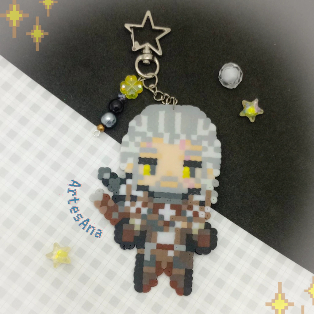 Chaveiro Perler Beads - The Witcher Geralt ( Coleção Hana ) | Shopee Brasil