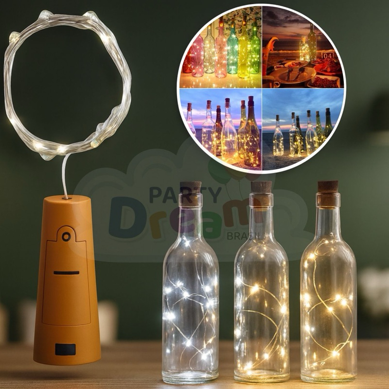 Kit 10 Fio fada Rolha De Led Luz 2m 20 Led para Garrafa cordão Luz ...
