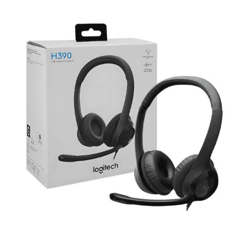 Headset com fio USB Logitech H390 Preto | Shopee Brasil