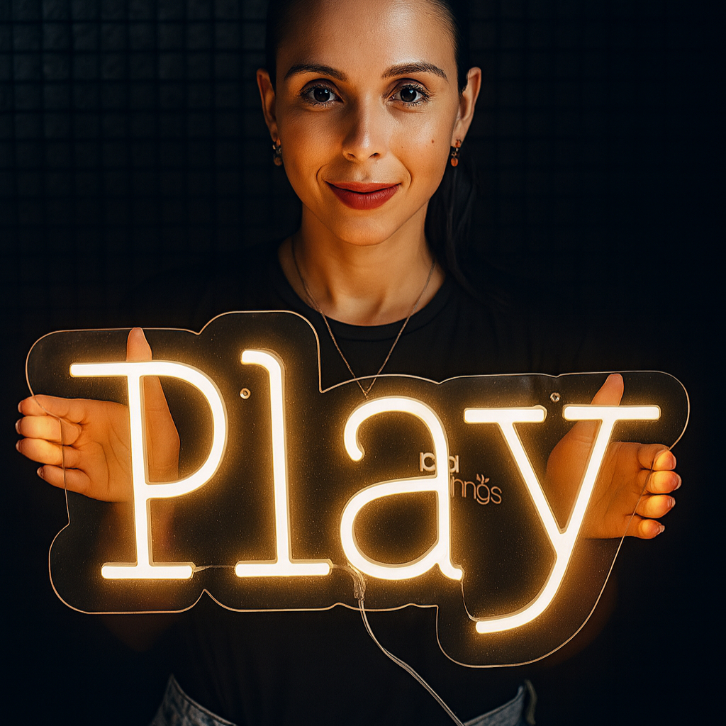 Luminária Neon Led Play 46x26cm , painel neon para gamer play | Shopee ...