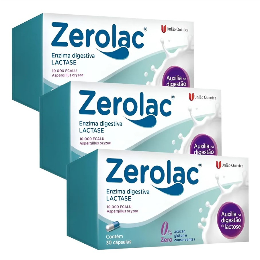 Kit 3 Zerolac 30 Capsulas | Shopee Brasil