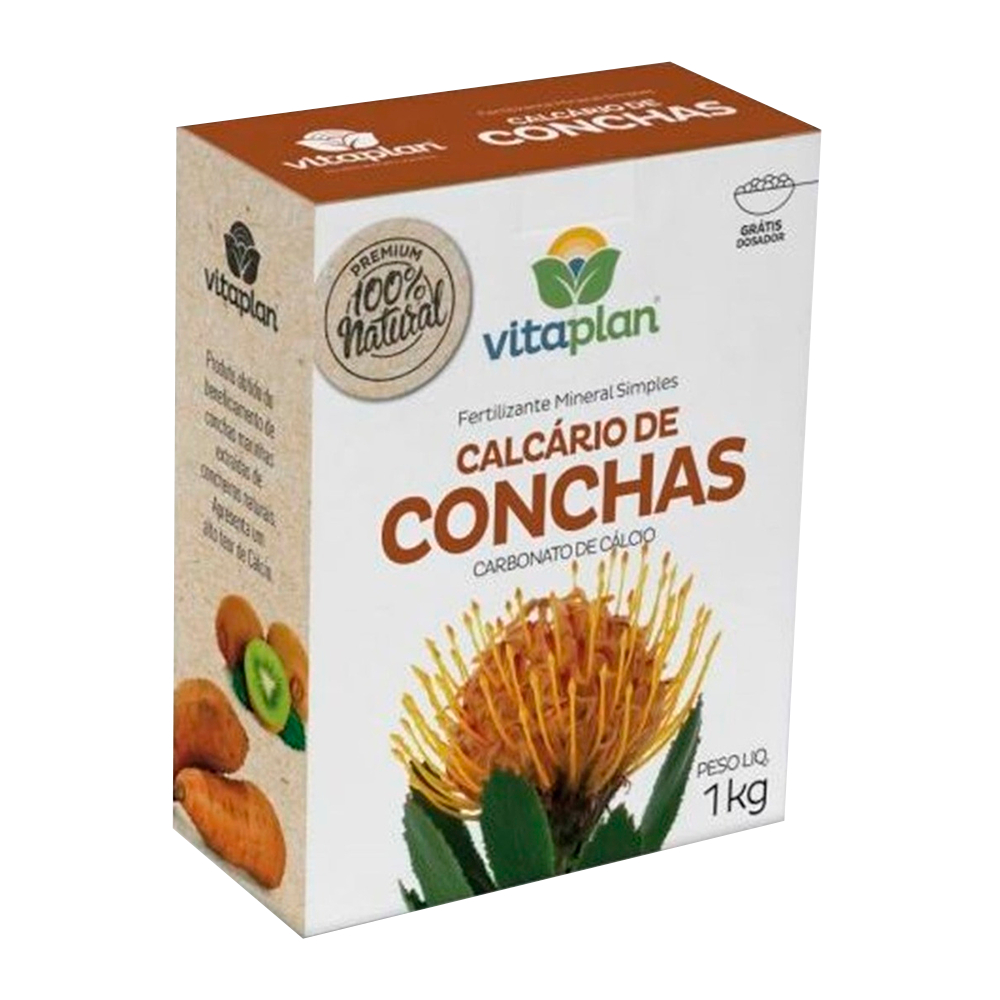 Calcário de Conchas Vitaplan 1kg – Fertilizante Natural Rico em Cálcio ...