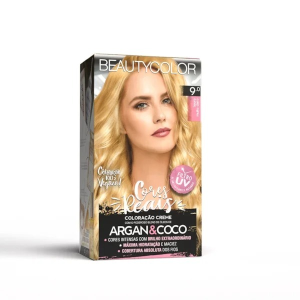 Tinta Beauty Color Kit 9.0 Loiro Muito Claro | Shopee Brasil