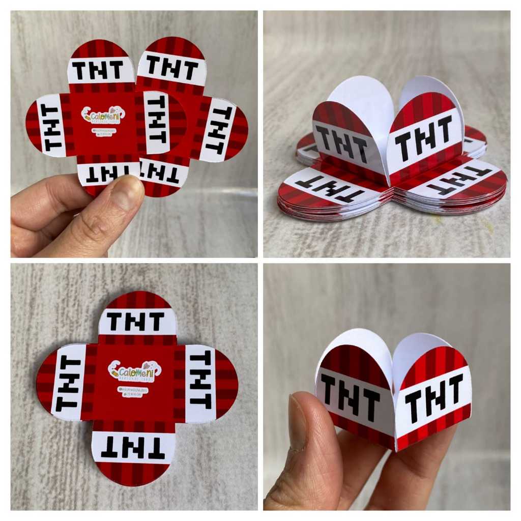 Forminhas de doce Personalizadas TNT Minecraft Roblox Bomb/ Dinamite ...