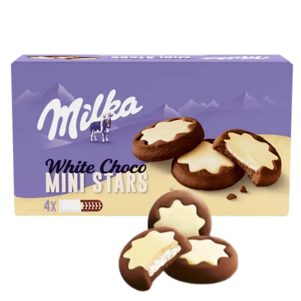Biscoito Recheado Milka Mini Stars White Choco 150g | Shopee Brasil