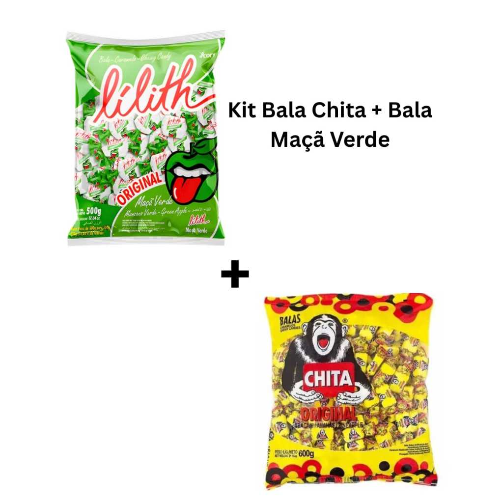 Kit Bala Chita Abacaxi + Lilith Maçã Verde - Sabor de infância em cada ...