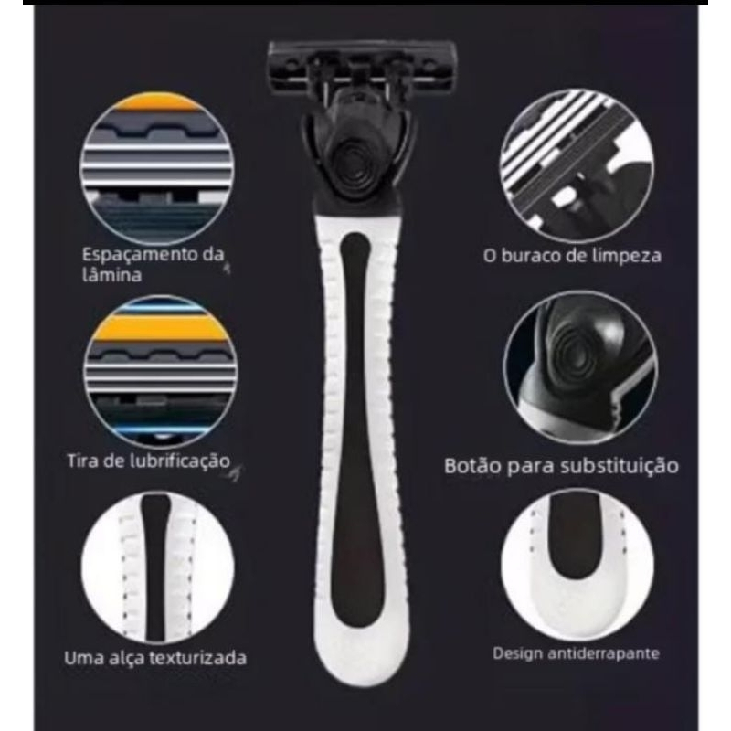Kit Barbeador 3 Lâminas com 24 cartuchos | Shopee Brasil