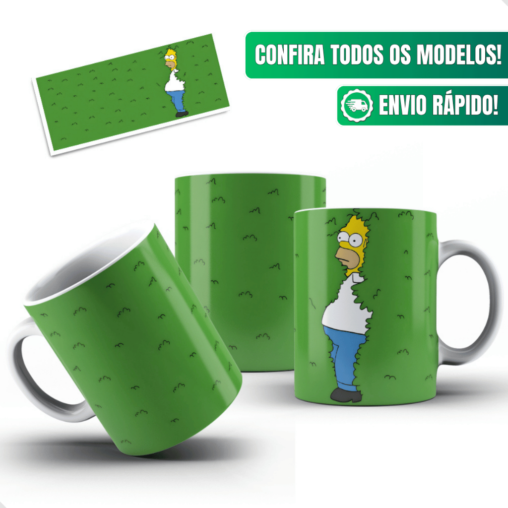 Caneca Simpsons Ceramica Personalizada 325ml Homer Meme Cerca Viva Mato ...