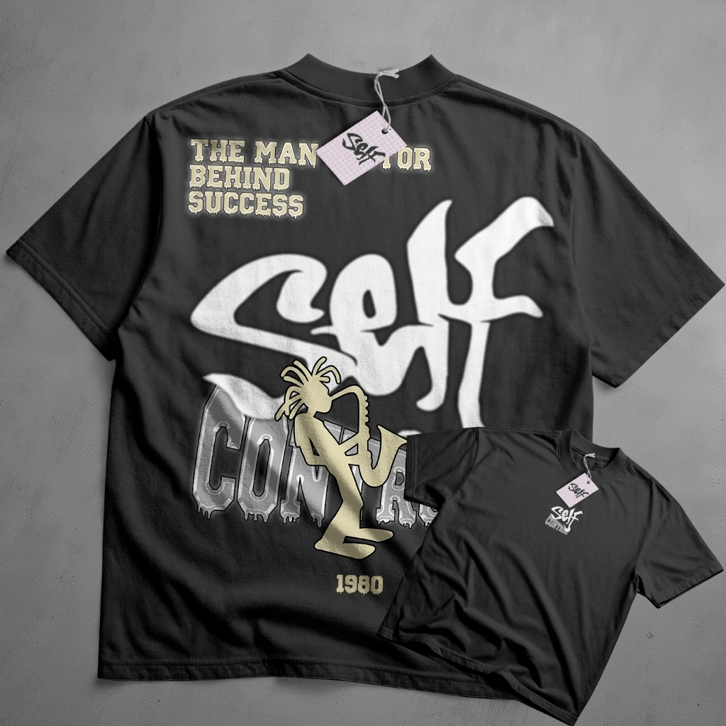 Camiseta Oversized Self Control 1980 BEHIND SUCCESS Streetwear Crazy ...