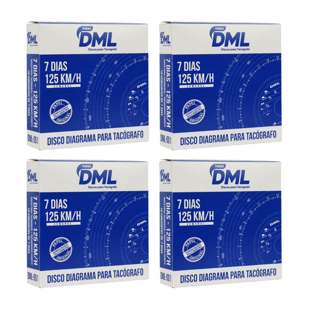 Kit 4x Disco Tacógrafo Papel Semanal 7 Dias anda 125km DML | Shopee Brasil