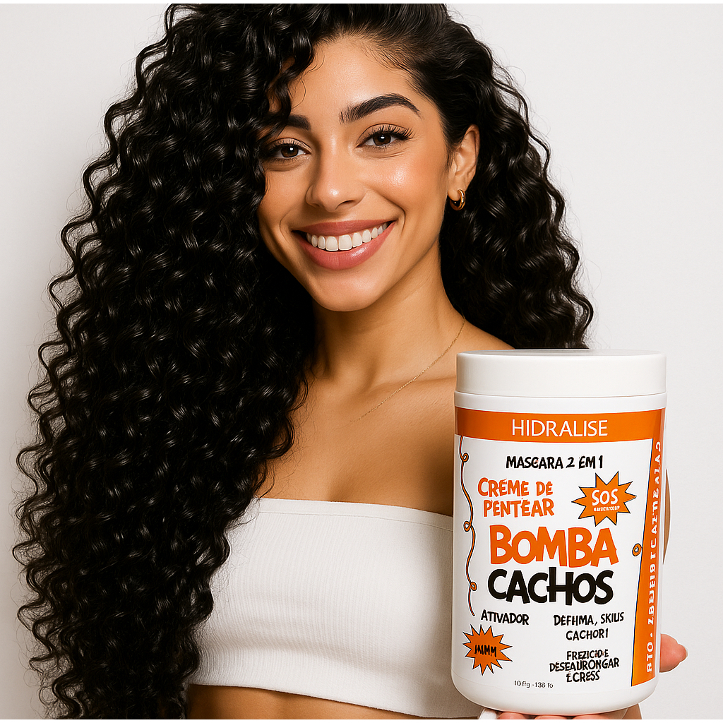 Creme de Pentear SOS Bomba Cachos Mascara 2 em 1 - Cachedos e Crespos - Hidralize 1kg | Shopee ...