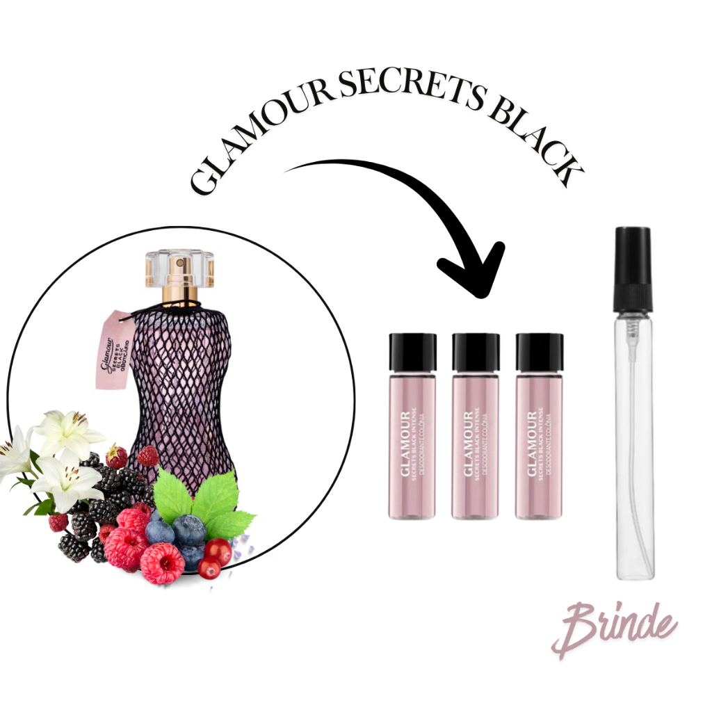Kit Glamour Secrets Black Intense– 3 Amostras de 4ml + Brinde 1 Frasco ...