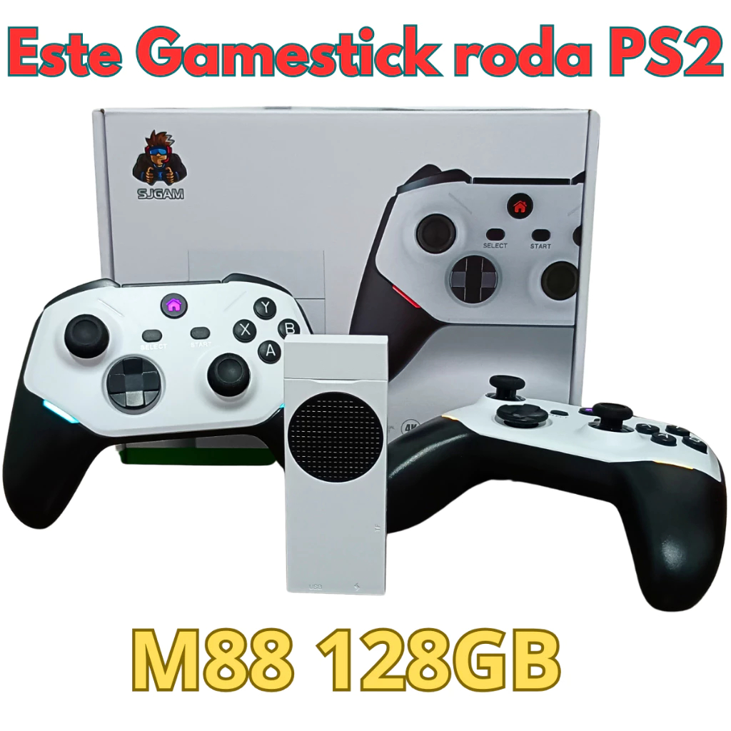 M88 Game Stick 128GB Roda PS2 PSP PS1 ARCADE E MUITO MAIS | Shopee Brasil