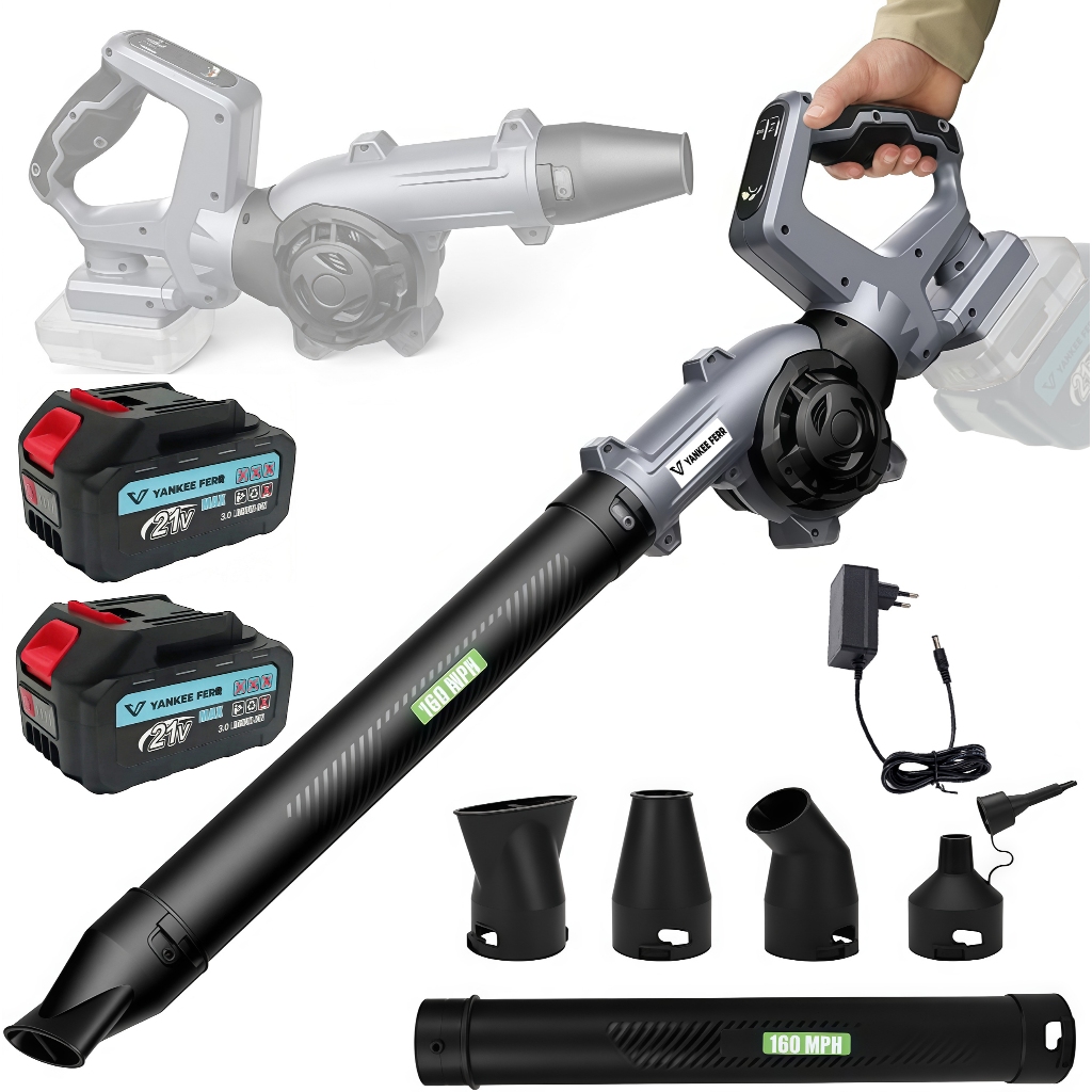 Soprador de Estrada, Soprador de Folhas Sem Fio Profissional 2 Baterias Turbo Sem Fio Soprador ...