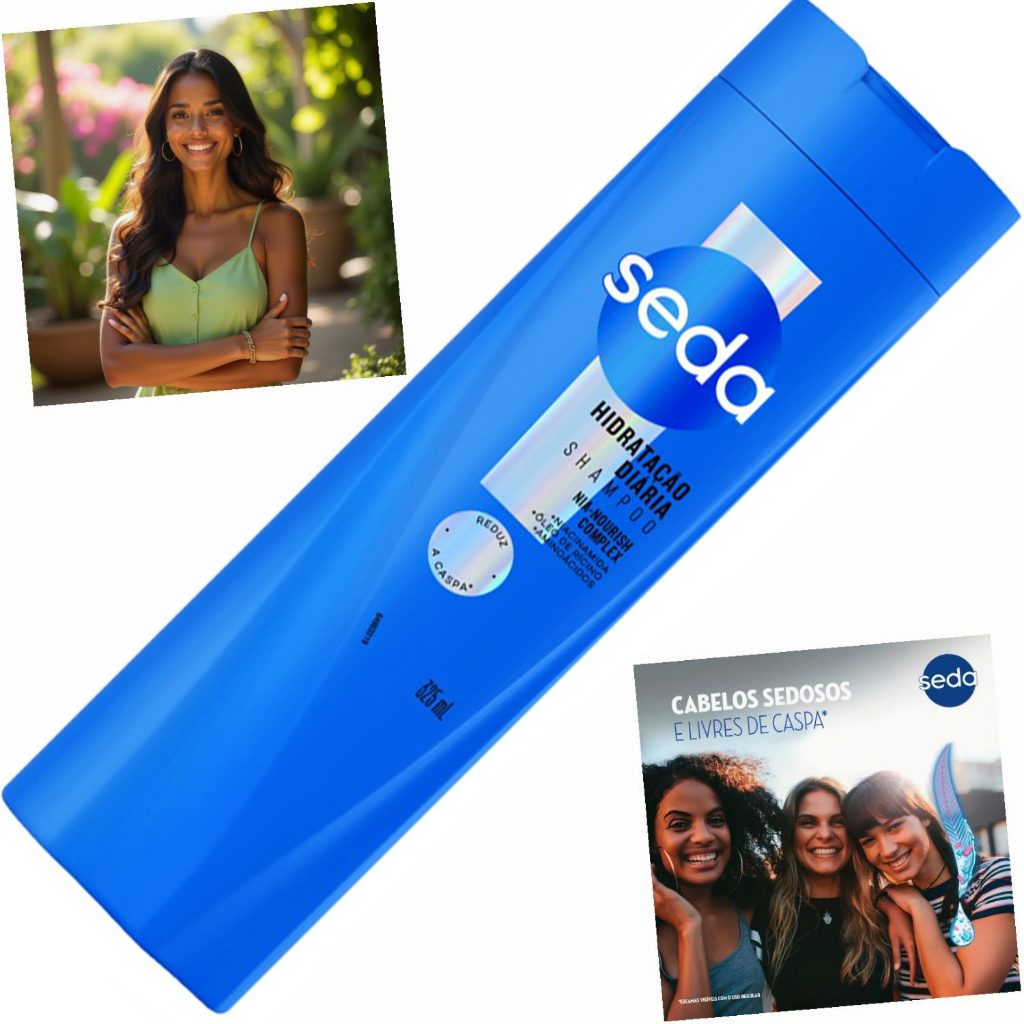 Shampoo Seda Anticaspa Hidratação Diária 325ml Com Óleo de Rícino ...